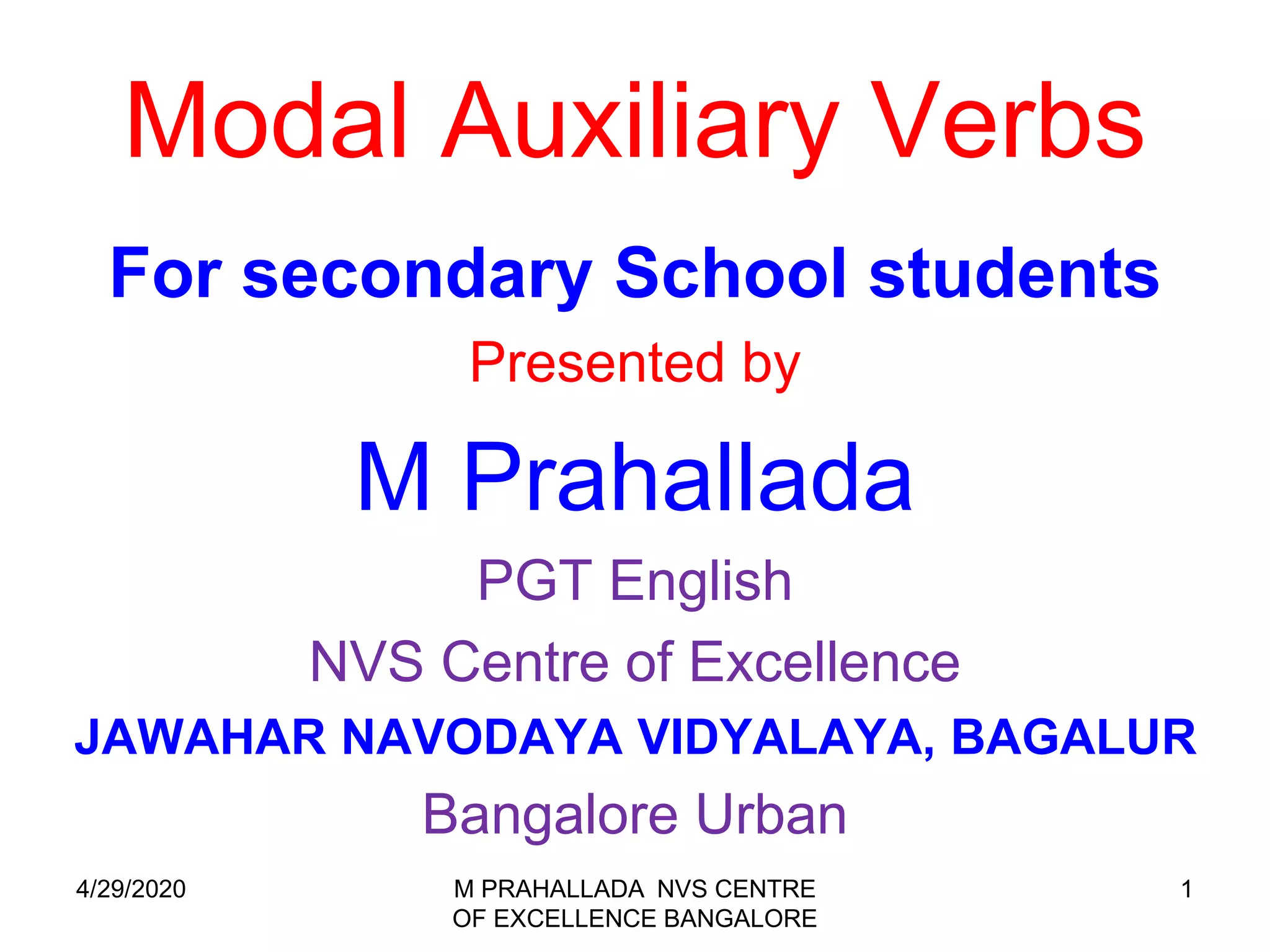 Modals auxiliary verbs | PDF