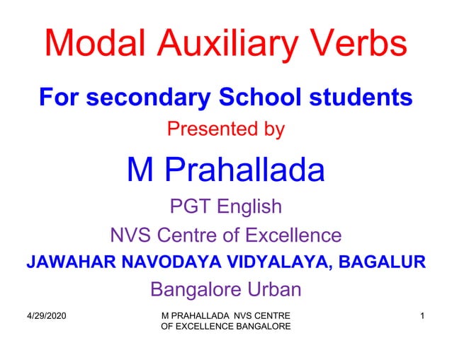 Modals auxiliary verbs | PDF