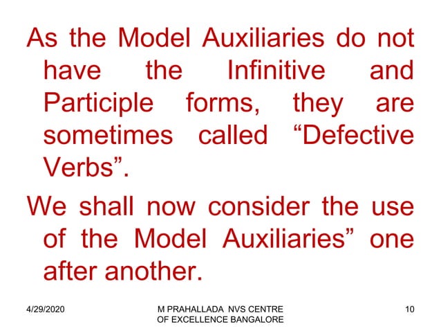 Modals auxiliary verbs | PDF