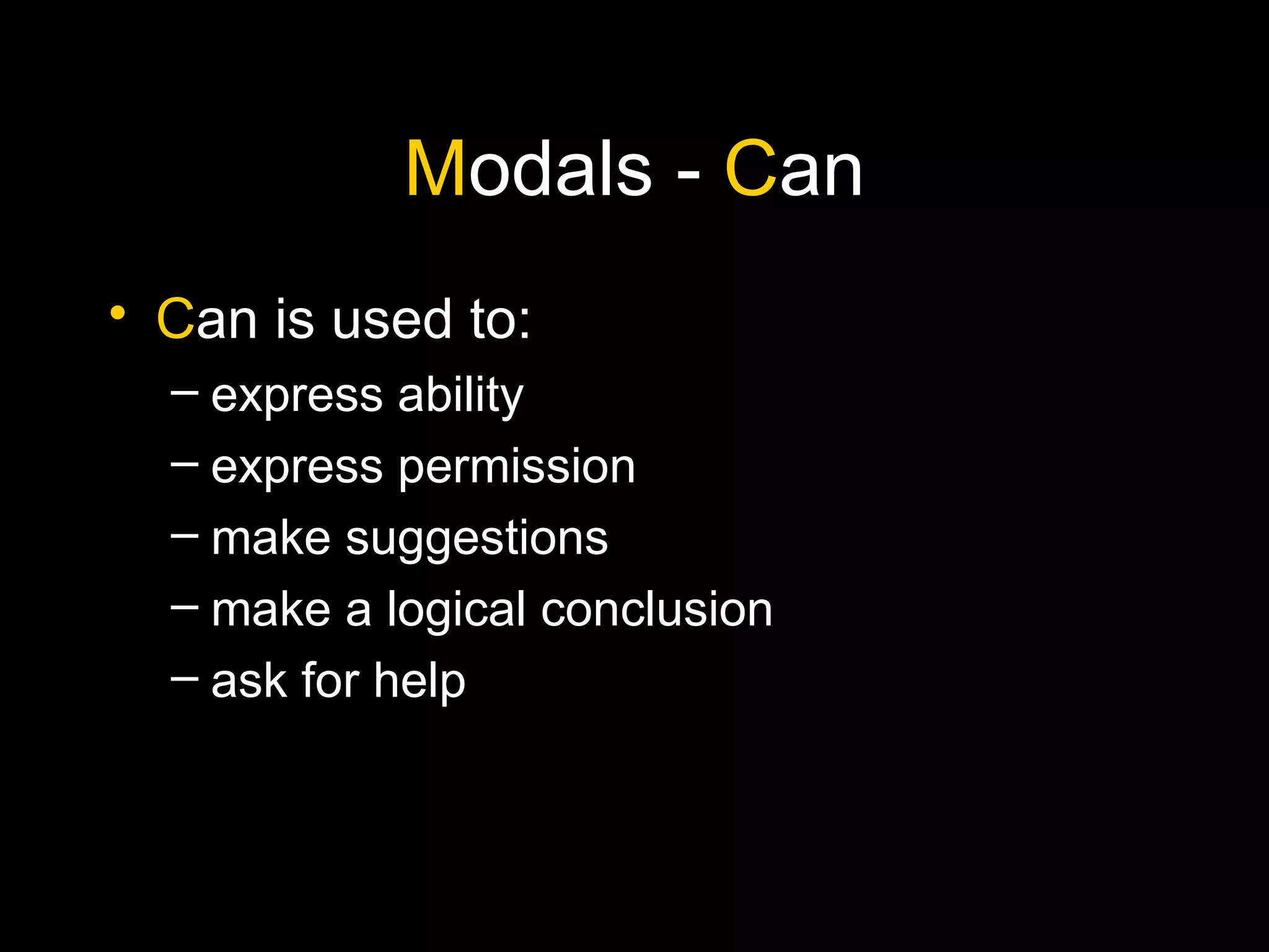 Modals 'Can' | PPT