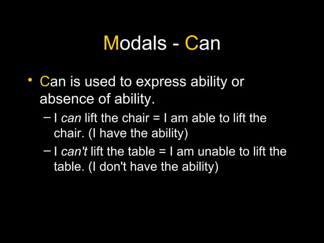 Modals 'Can' | PPT