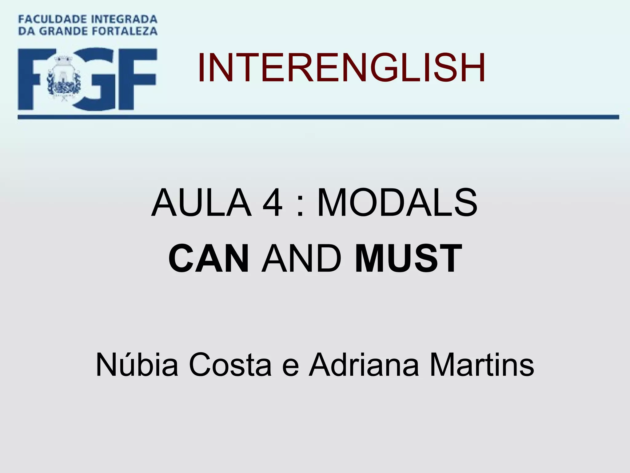 Modals Can And Must | PPT