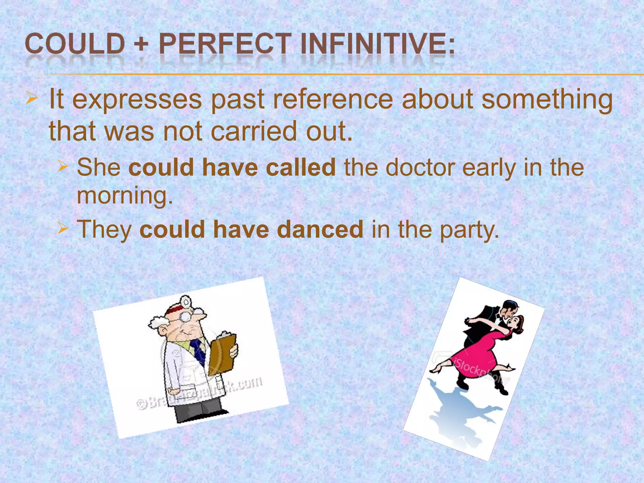 Modals followed by perfect infinitive | PPT