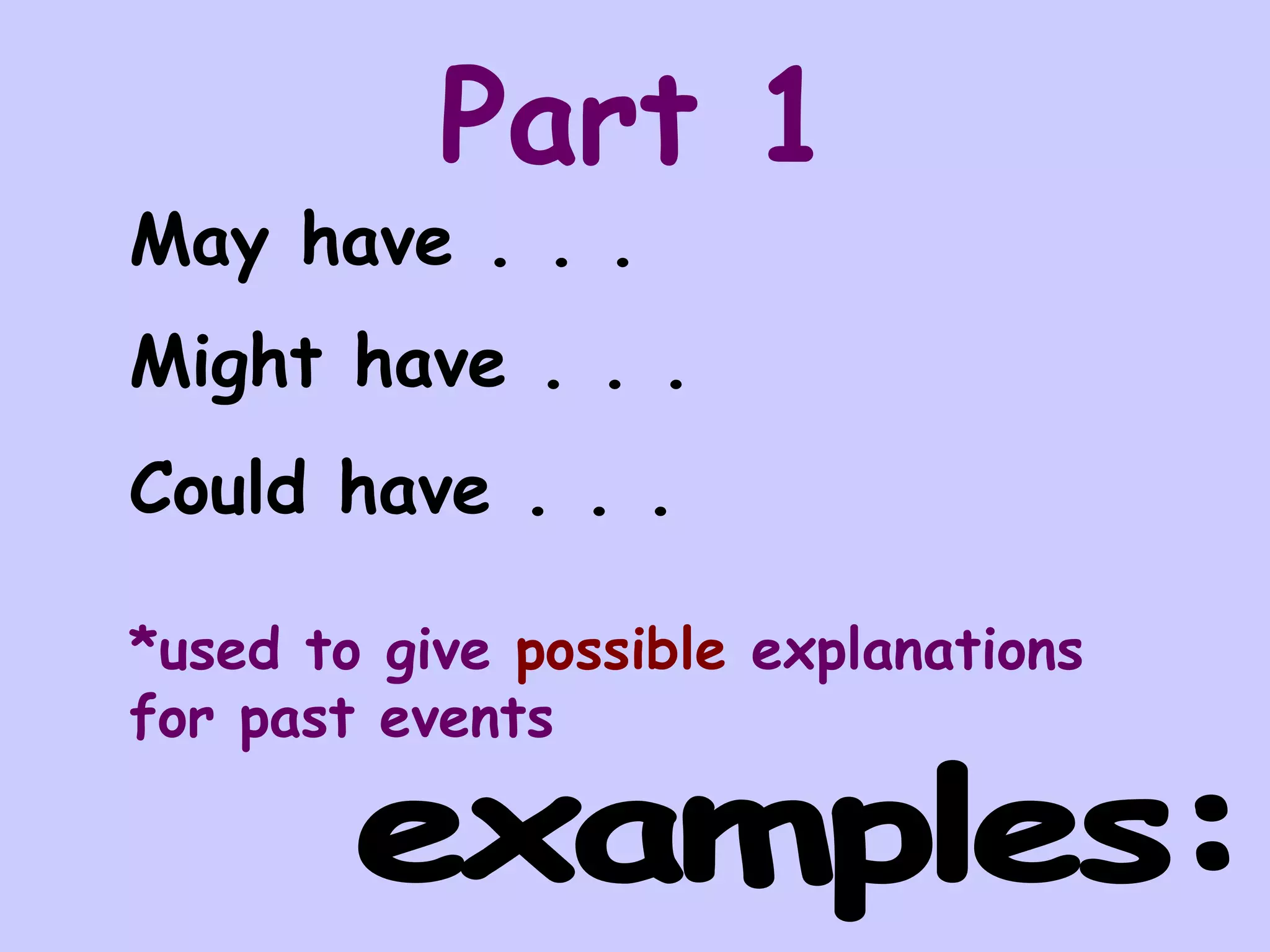 Modals in past forms | PPSX