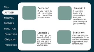 MODALS , MODAL VERBS IN ENGLISH 9 LESSON 1 q1 | PPT