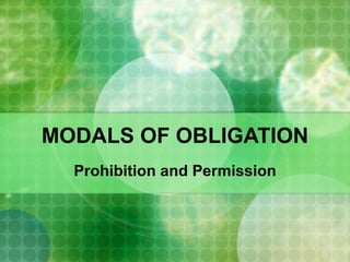 Modals obligation | PPT