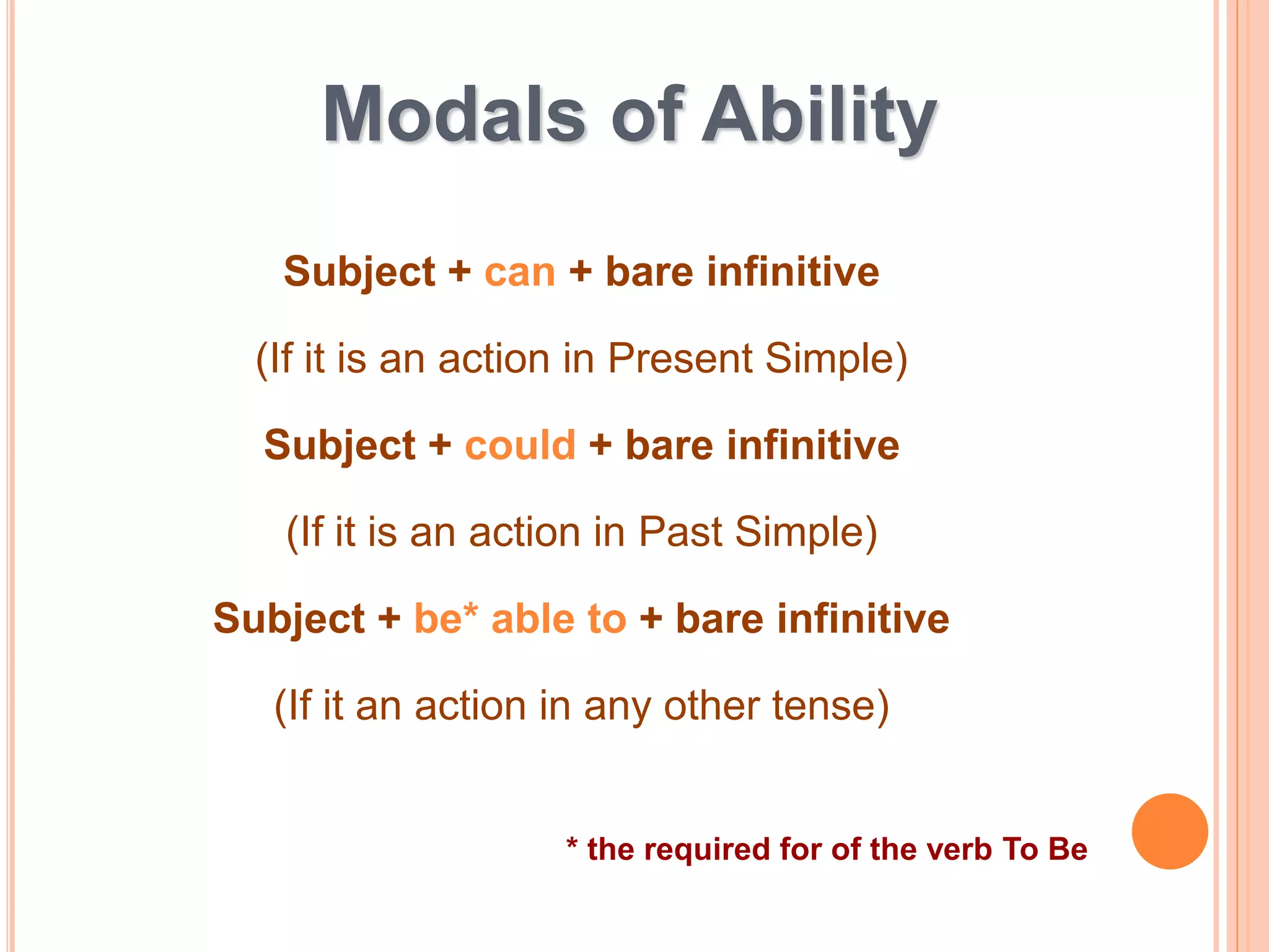 Modals of ability | PPTX