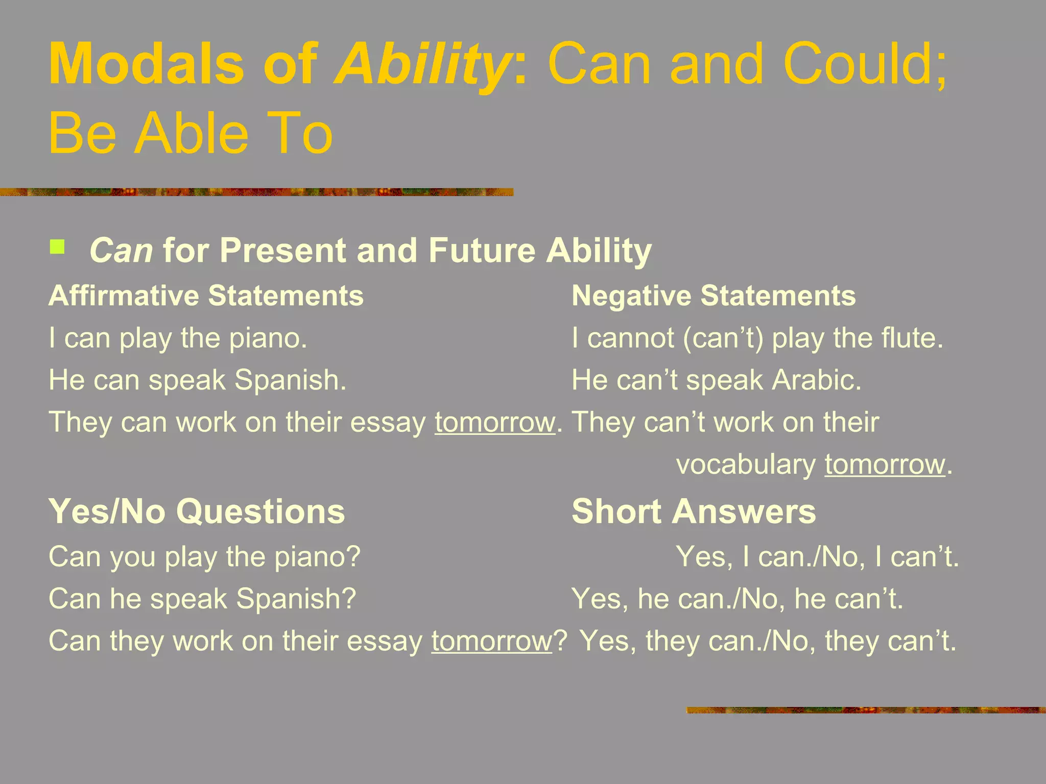Modals of ability_and_possibility_ppp | PPT