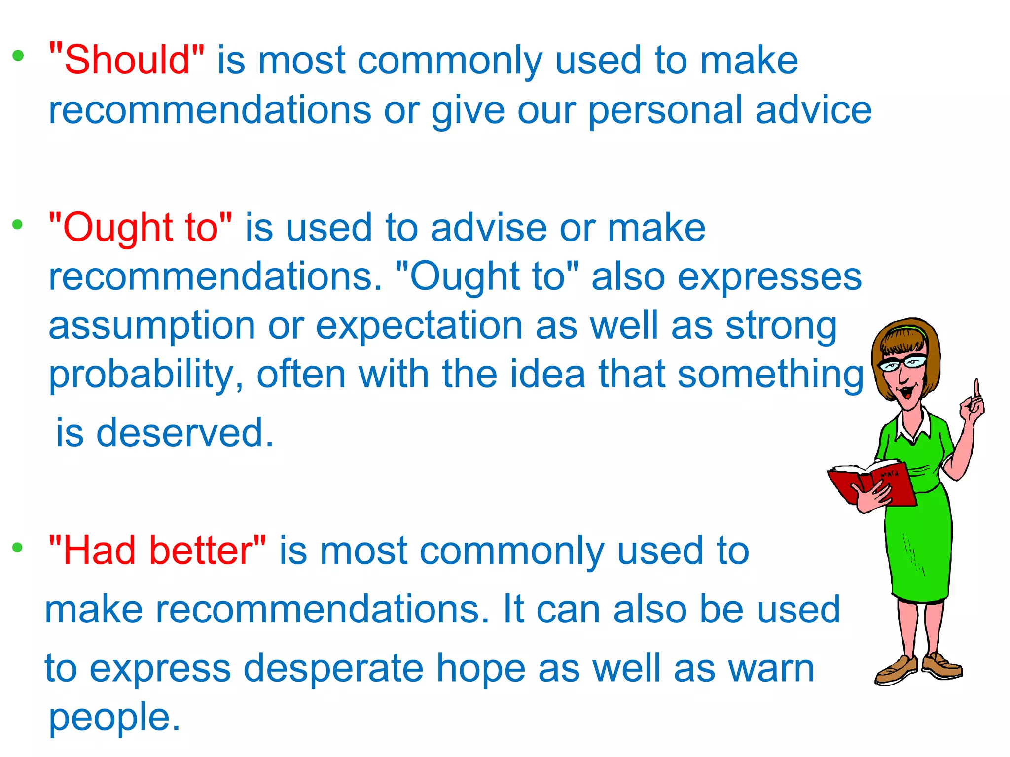 Modals of advice | PPT