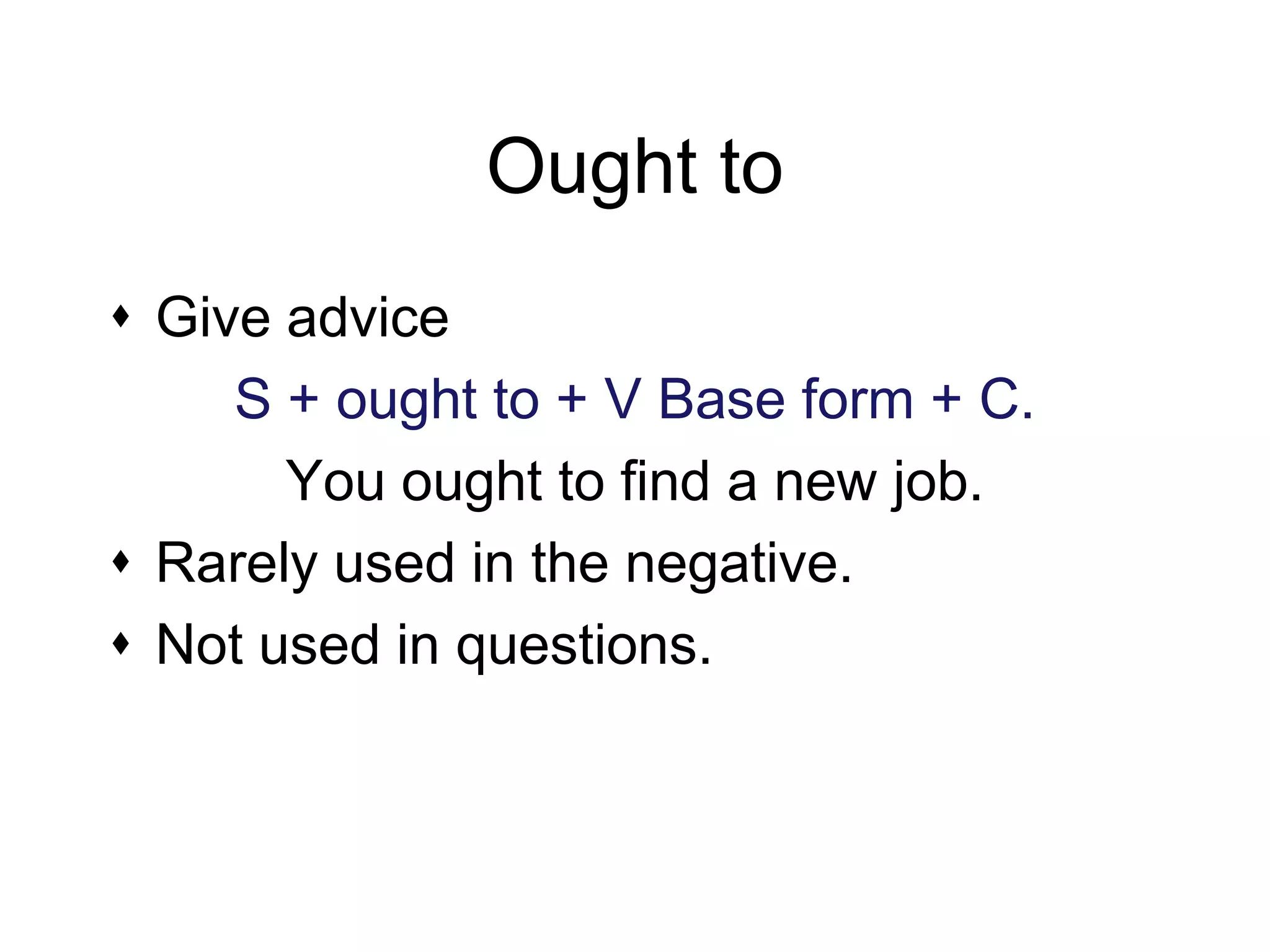 Modals of advice | PPTX