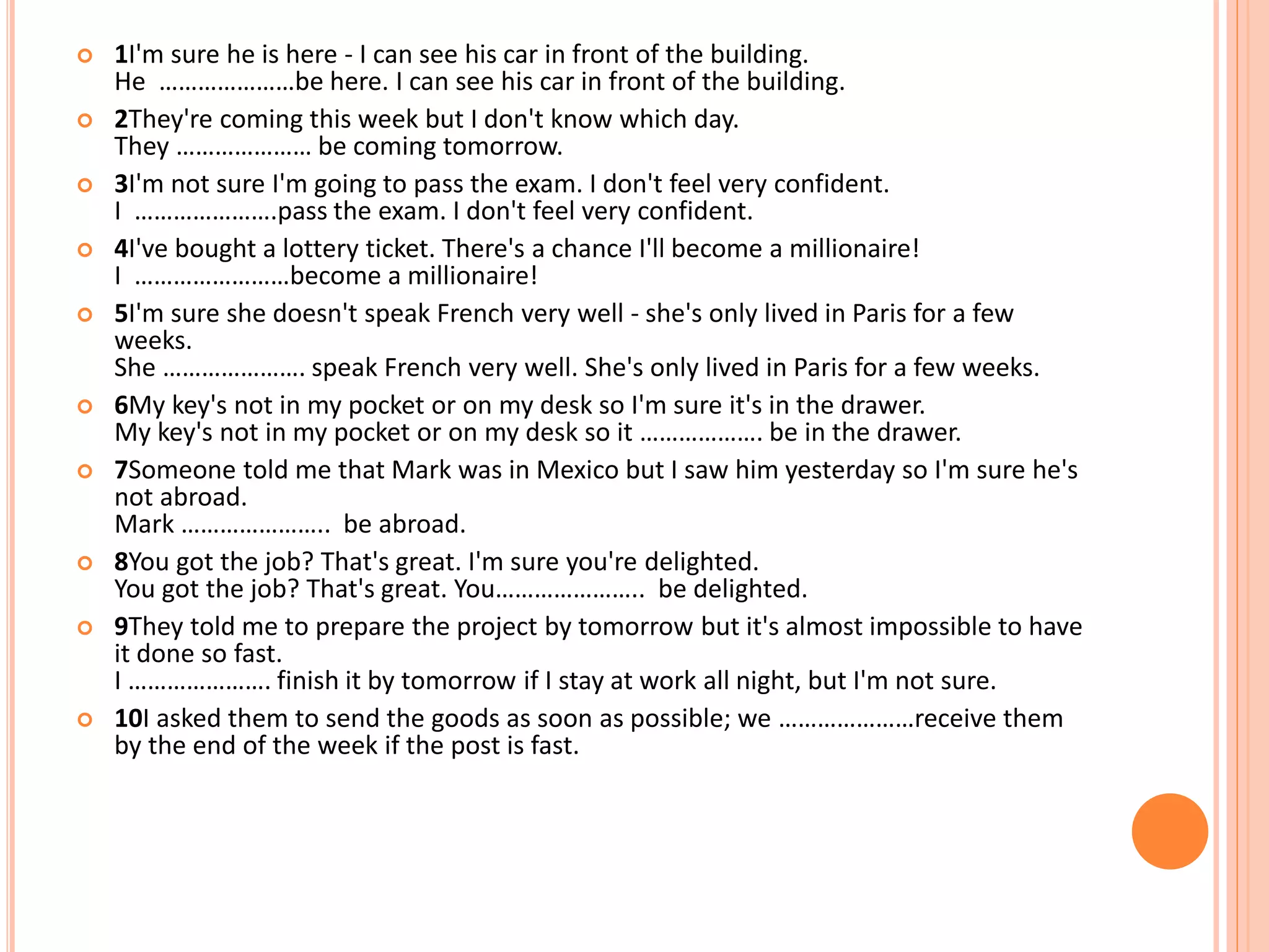 Modals of deduction and possibility | PPT