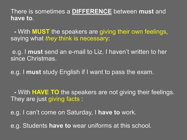 Modals of obligation | PPTX