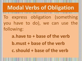 Modals of Obligation | PPTX