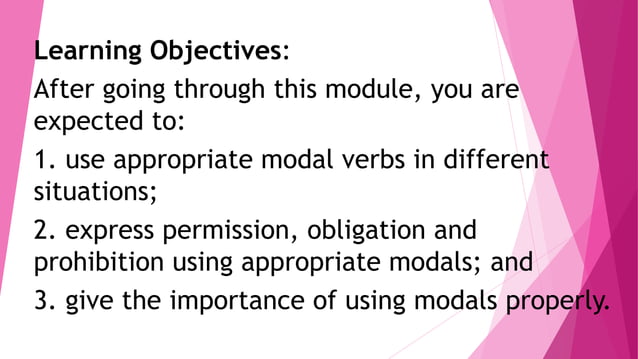 modals of obligation, prohibition, permission.pptx | Law