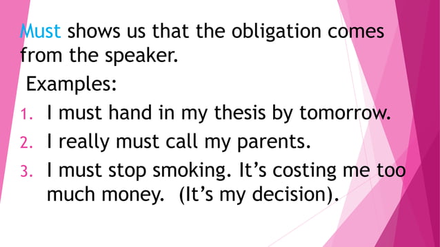 modals of obligation, prohibition, permission.pptx | Law