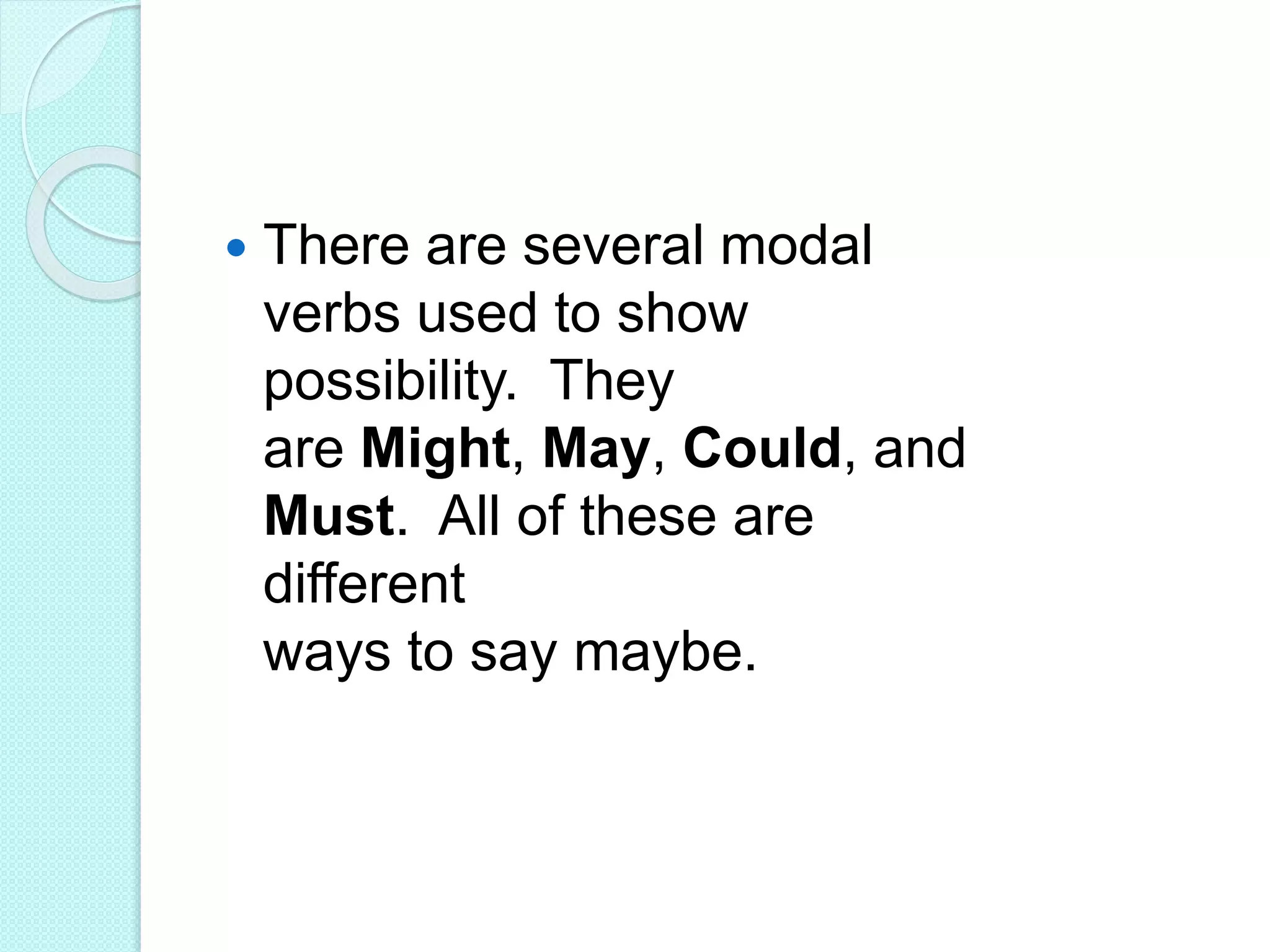 Modals of possibility | PPTX