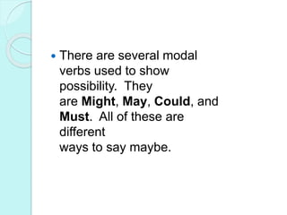 Modals of possibility | PPTX
