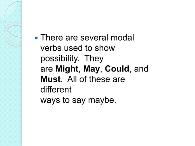 Modals of possibility | PPTX