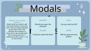 Modals of request Verbos modales en Inlgés | PPTX