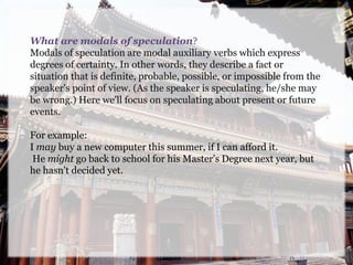 Modals of speculation | PPTX