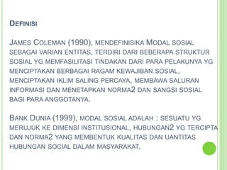 Modal sosial dalam pembangunan fd | PPTX