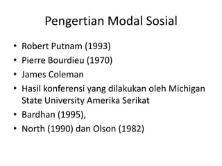 Modal sosial dalam pemberdayaan masyarakat | PPTX