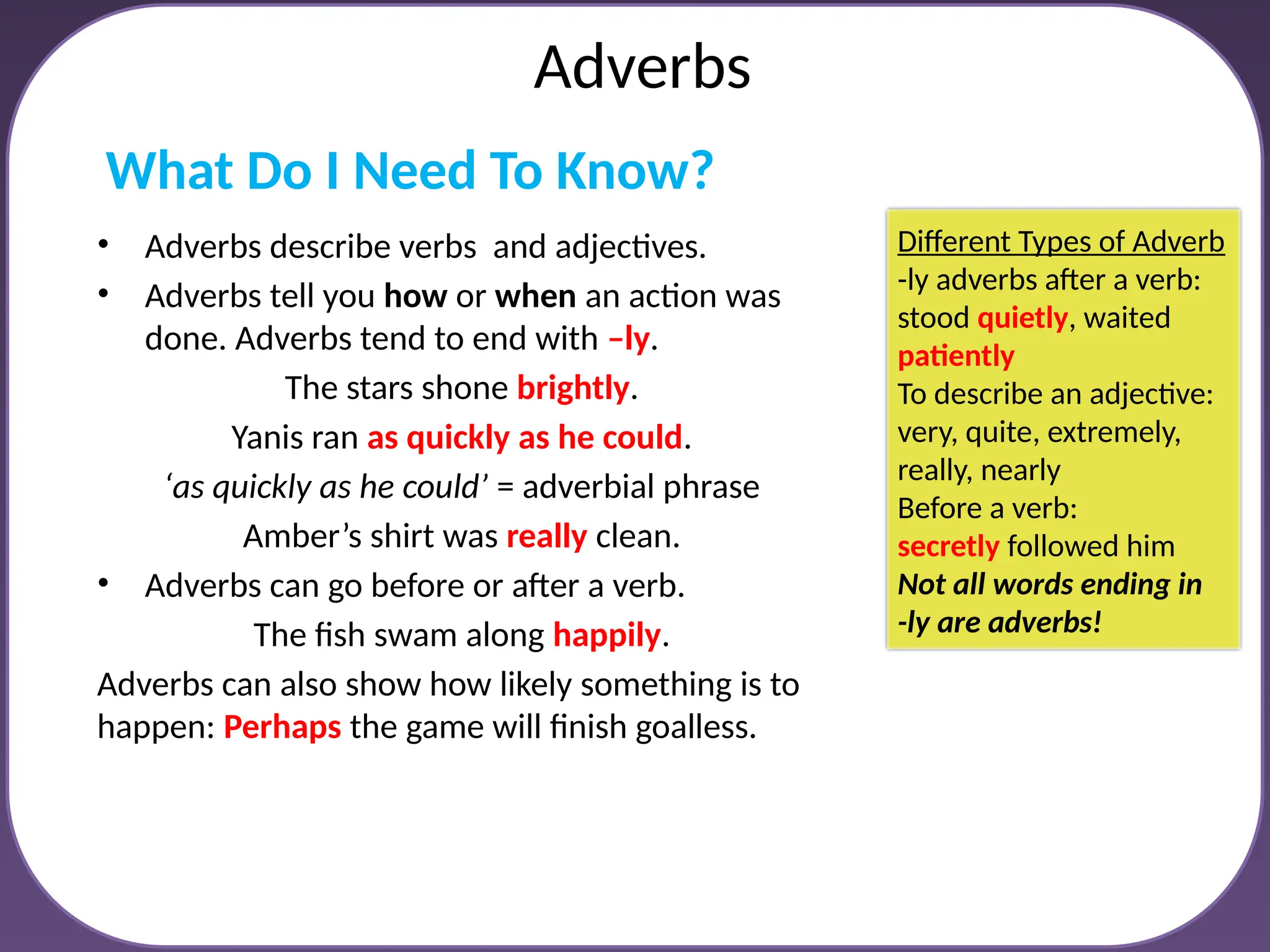 MODALS VERBS AND ADVERBS PART TWO POWERPOINT | PPTX