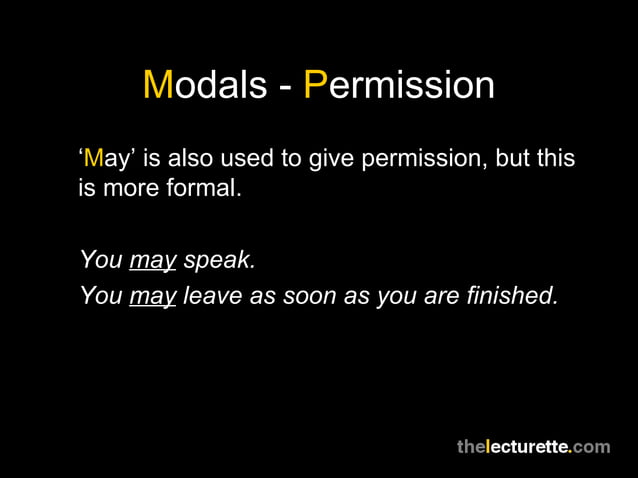 Modals - Permission | PPT