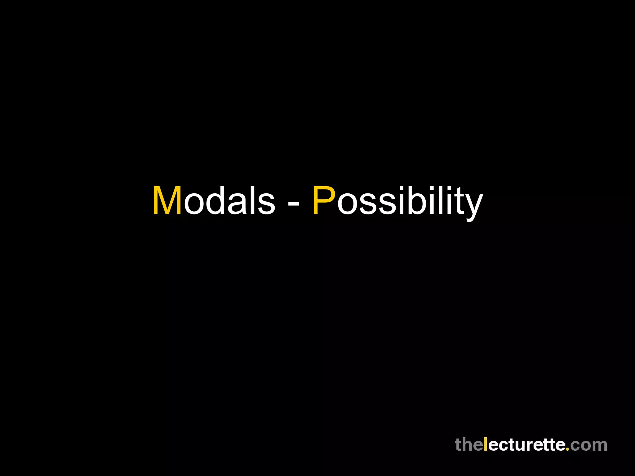 Modals - Possibility | PPT