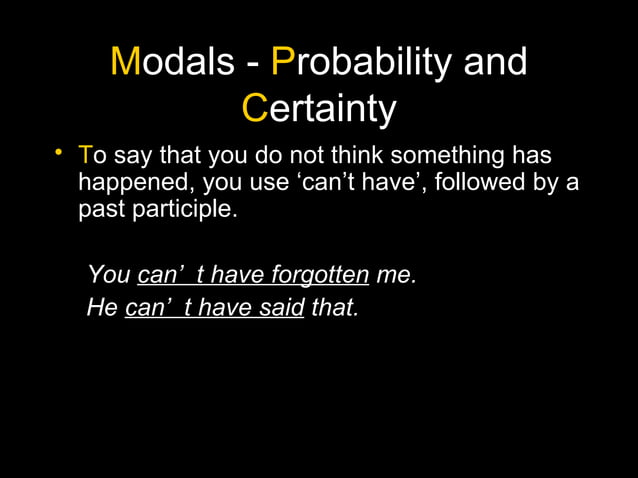 Modals - Probability and Certainty | PPT
