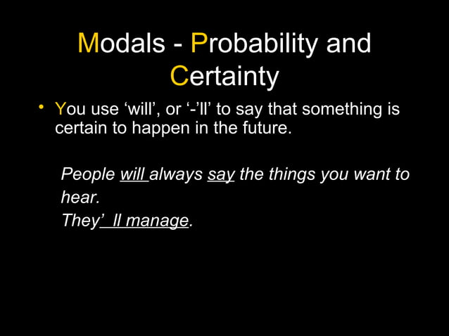 Modals - Probability and Certainty | PPT