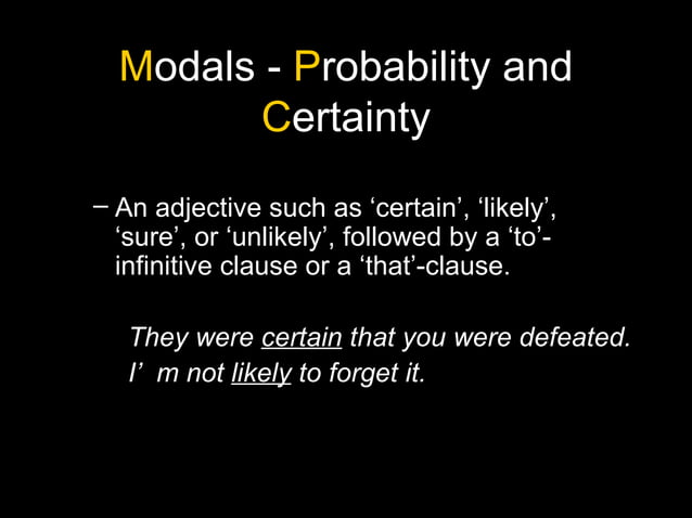 Modals - Probability and Certainty | PPT