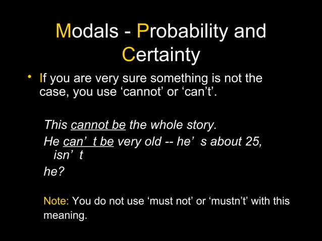 Modals - Probability and Certainty | PPT