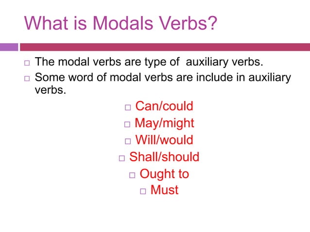 Modals verbs | PPTX