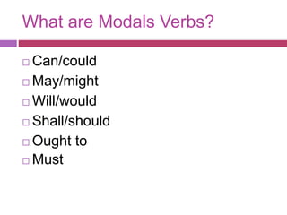 Modals verbs | PPTX