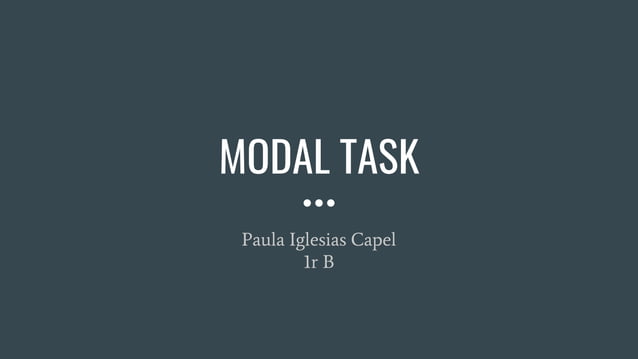 Modal task | PPT