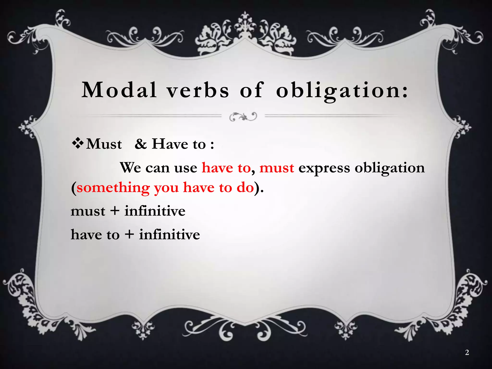 Modal verbs-must/have to- should/ought to-may/might/must/can have p.p ...