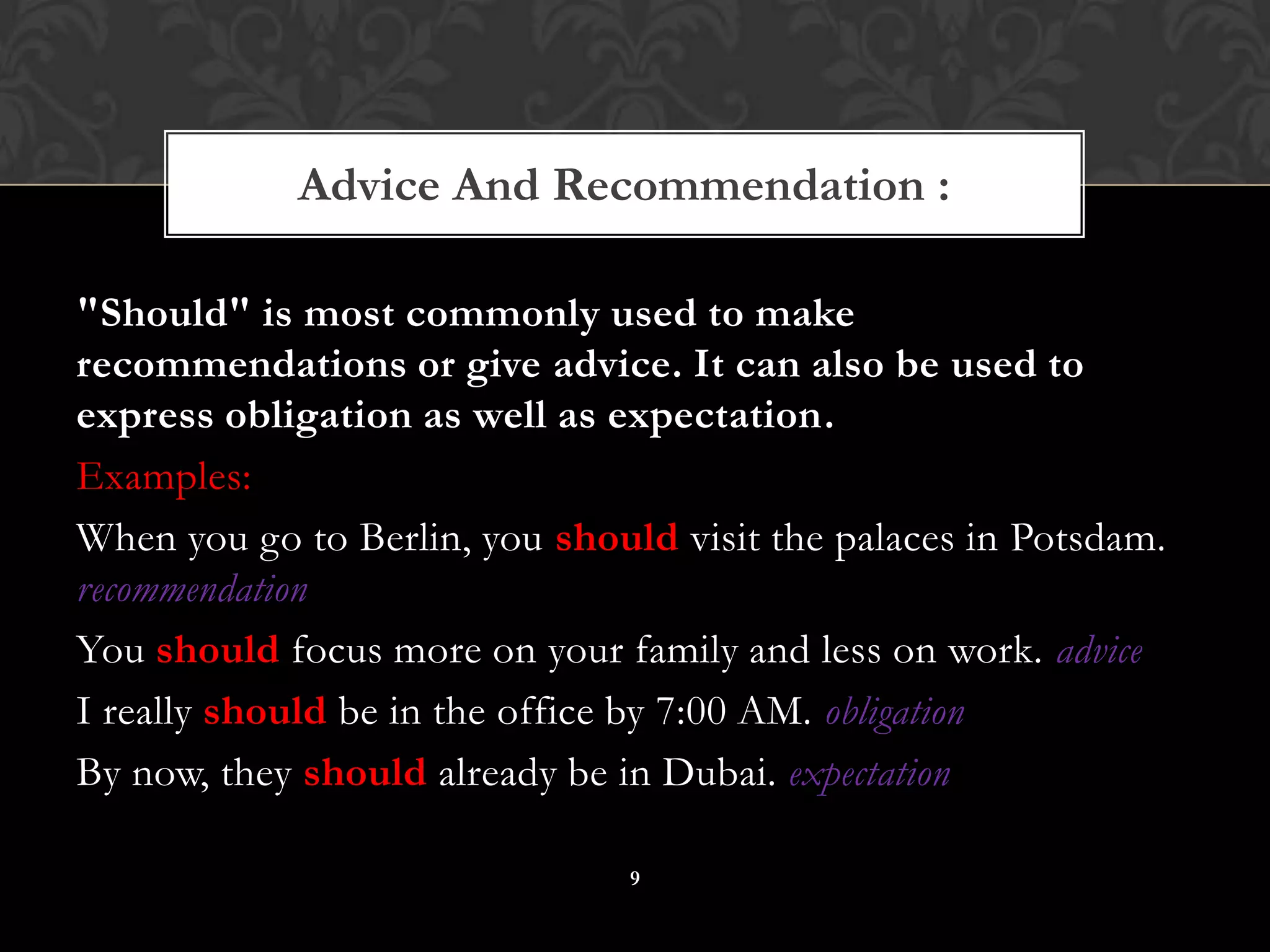 Modal verbs-must/have to- should/ought to-may/might/must/can have p.p ...