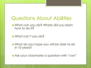 Modal Verbs: Requests and Abilities (Pre-Intermediate English) | PPTX