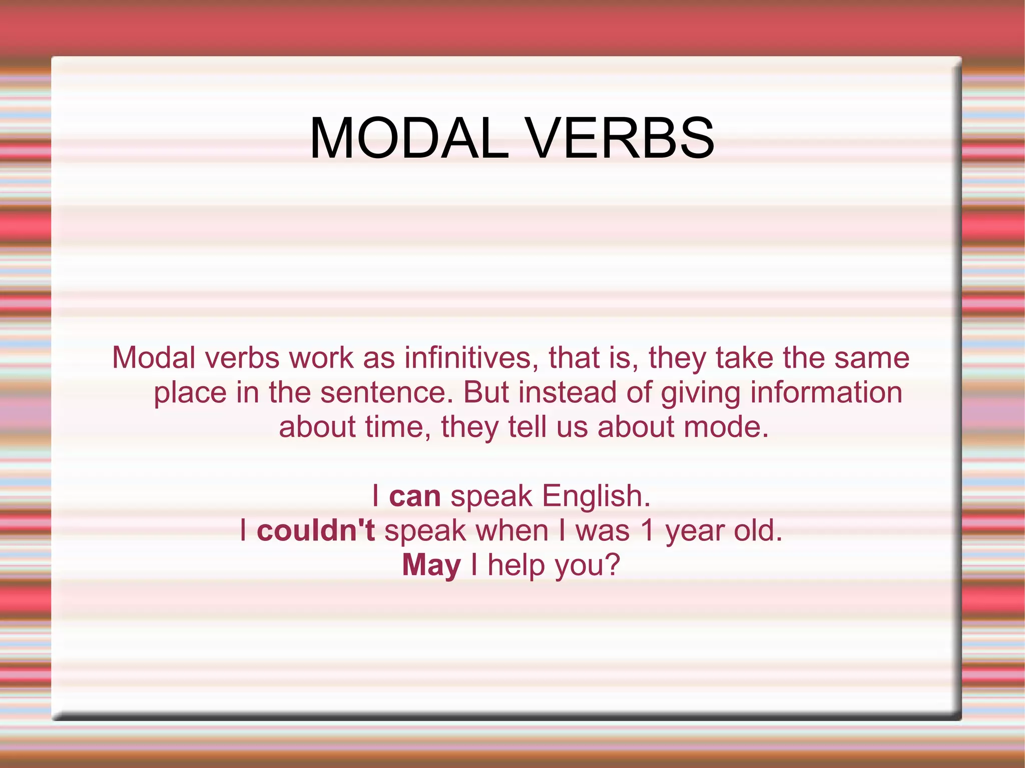 Modal verbs- pre intermediate | PPT