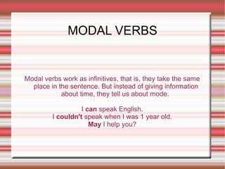 Modal verbs- pre intermediate | PPT