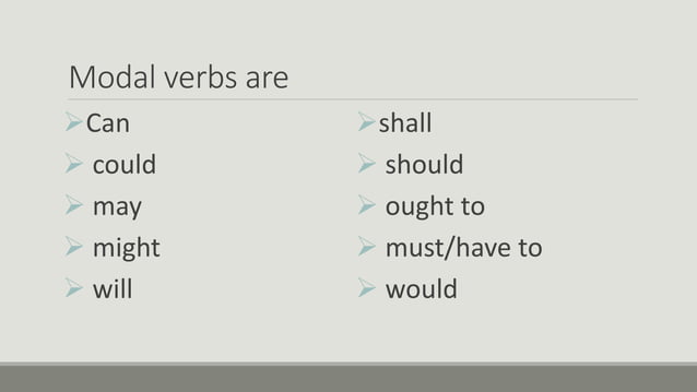 Modal verbs | PPTX