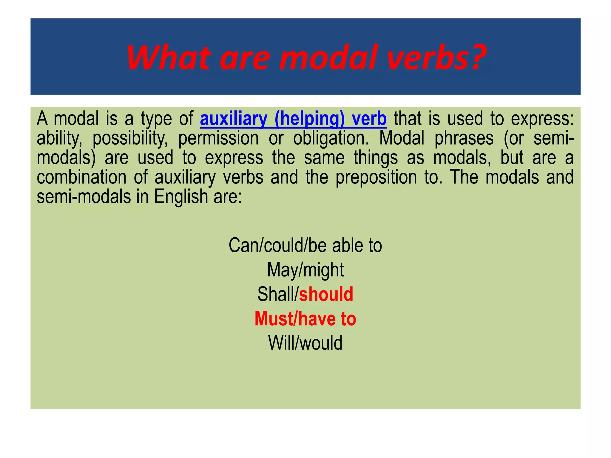 Modal verbs | PPTX
