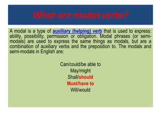 Modal verbs | PPTX
