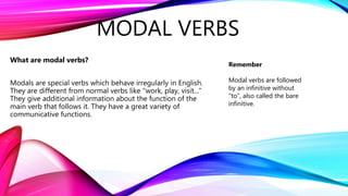 Modal verbs | PPTX | Programming Languages | Computing