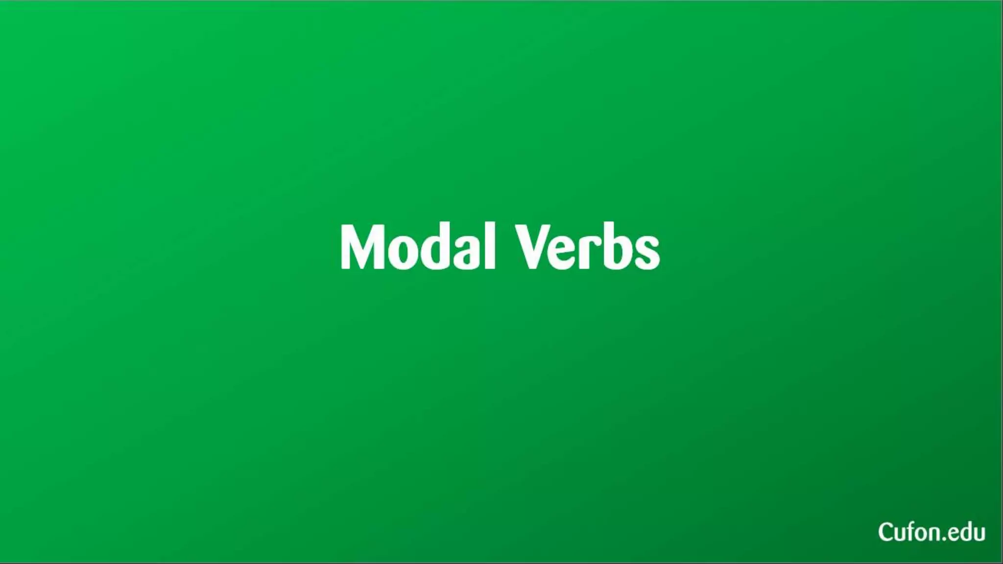 Modal Verbs | PPTX