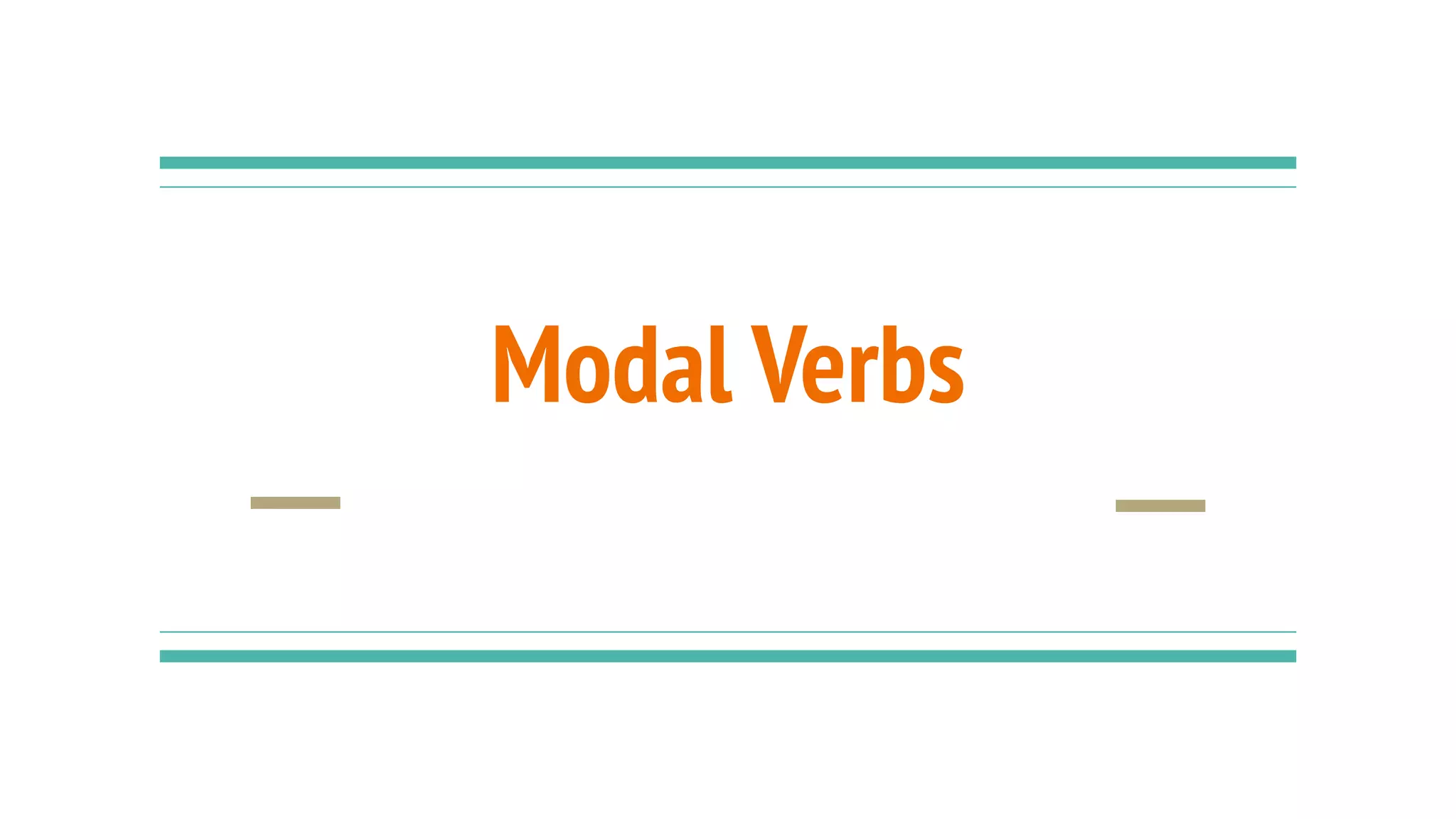 Modal Verbs | PPT