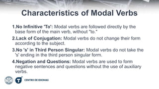 MODAL VERBS - verbos modales para esl students | PPT