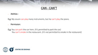 MODAL VERBS - verbos modales para esl students | PPT