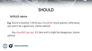 MODAL VERBS - verbos modales para esl students | PPT